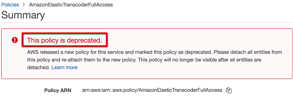 Deprecated AWS Managed Policies In Use | Trend Micro
